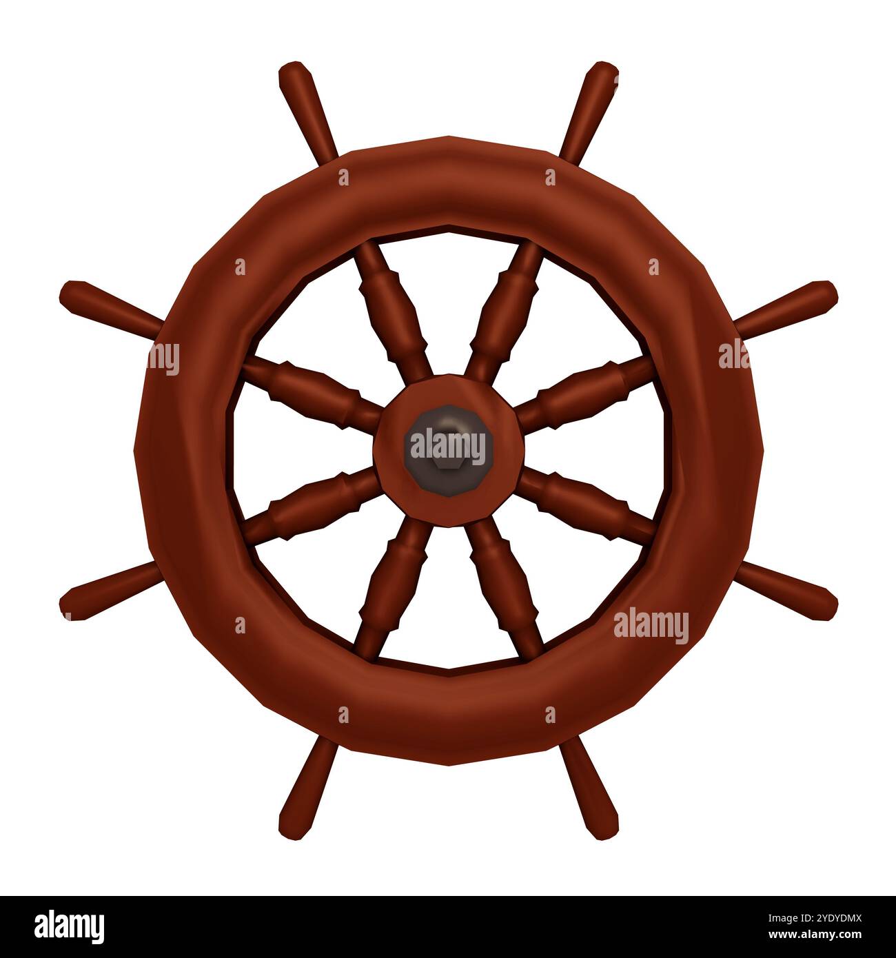 Ship wheel isolated on white background Stock Photo - Alamy