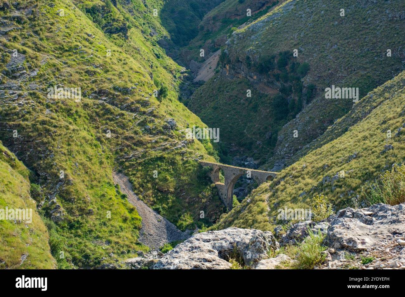 The Ali Pasha Bridge just outside Gjirokaster, central Albania. A 19th ...