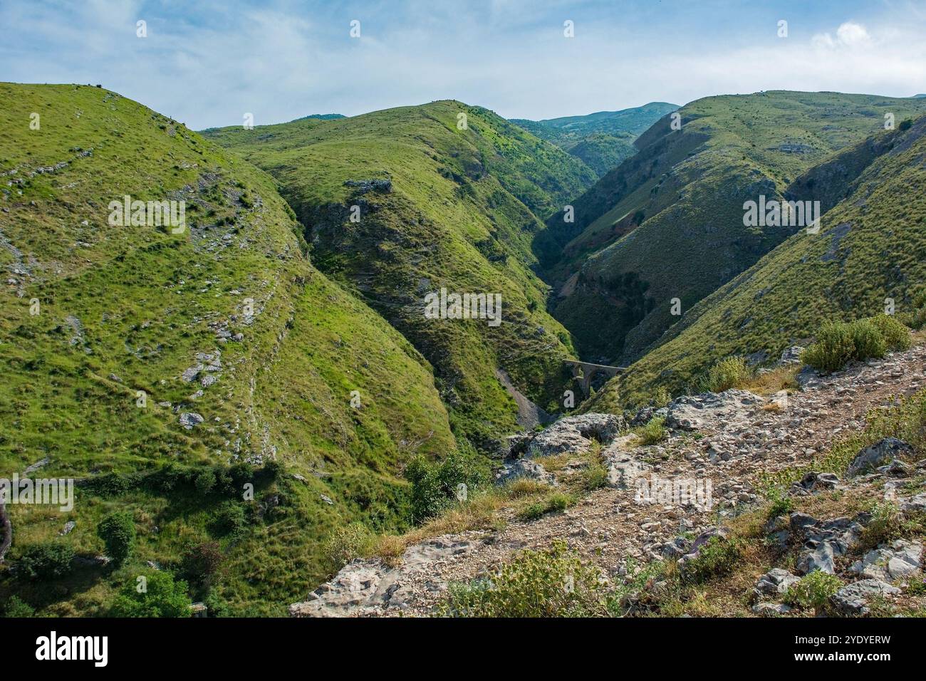 A gorge in the Drino Valley area just outside Gjirokaster, central ...