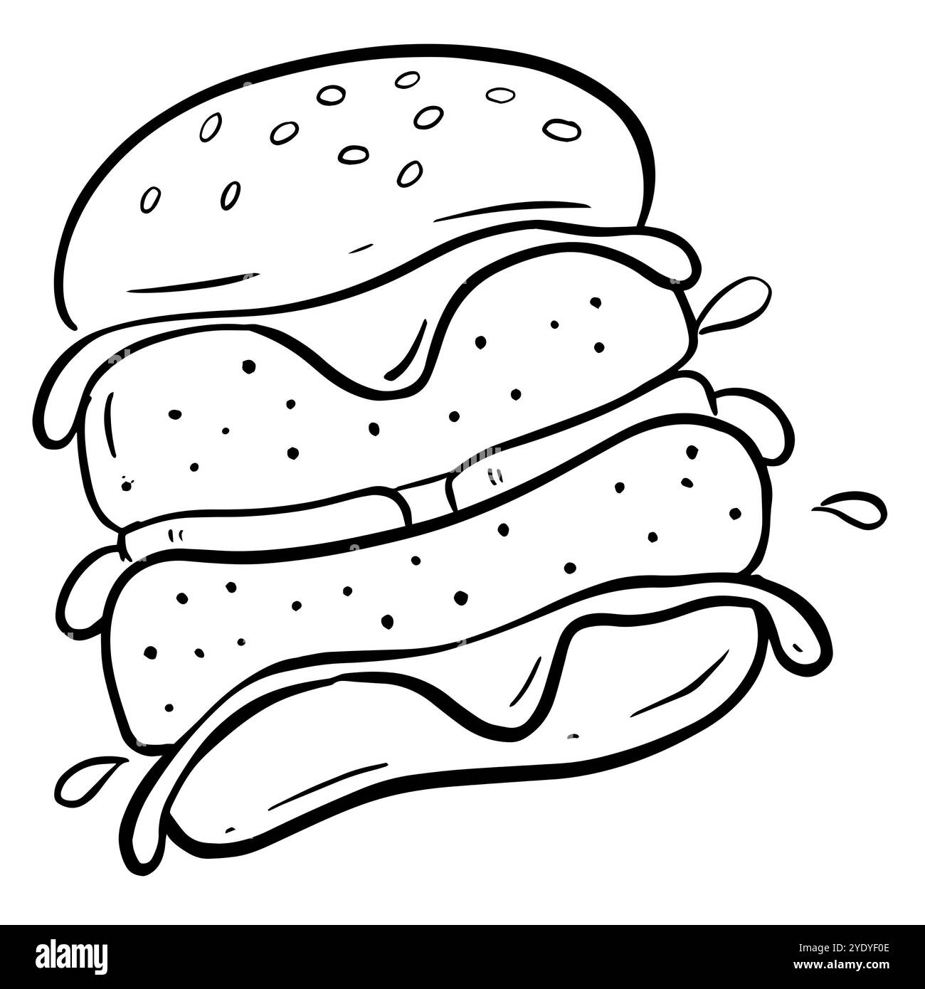 Funny Cartoon Beef Burger Or Cheeseburger Logo Illustaration Stock ...