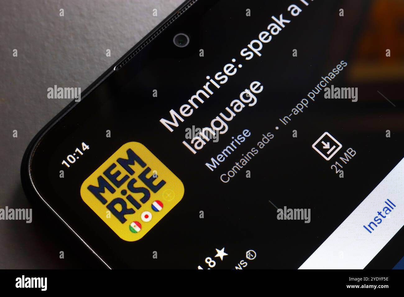 October 29, 2024, Portugal. In this photo illustration, the Memrise app ...