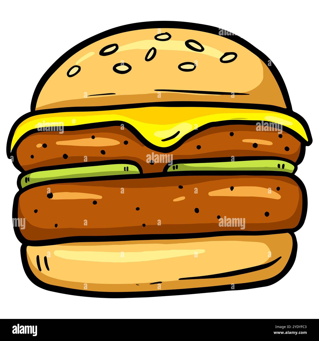 Funny Cartoon Beef Burger Or Cheeseburger Logo Illustaration Stock ...