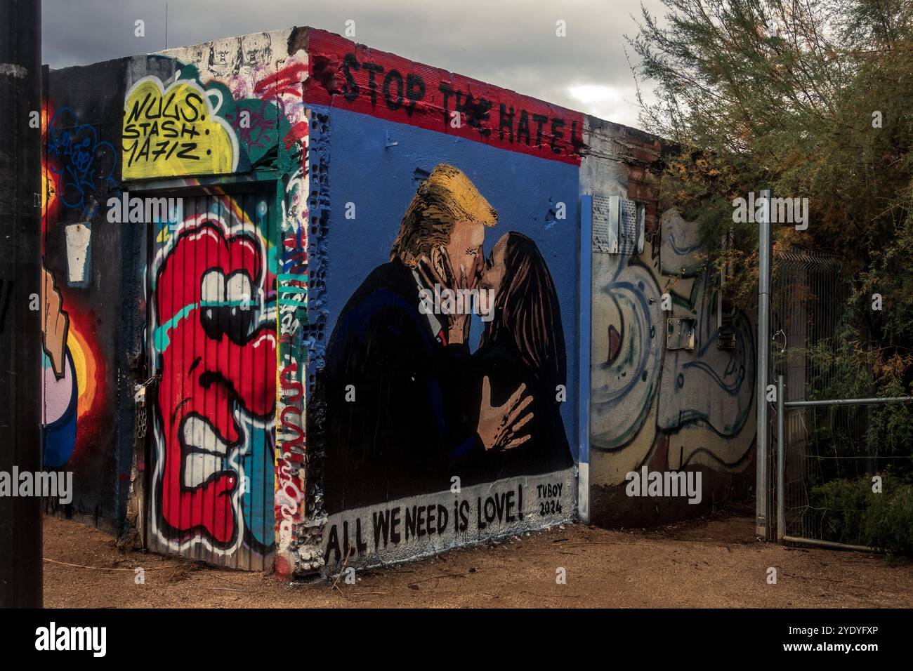 Barcelona, Spain. 28th Oct, 2024. The graffiti by Italian urban artist ...
