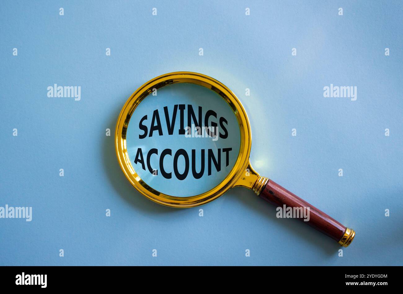 Savings Account symbol. Magnifying Glass with Concept word Savings ...