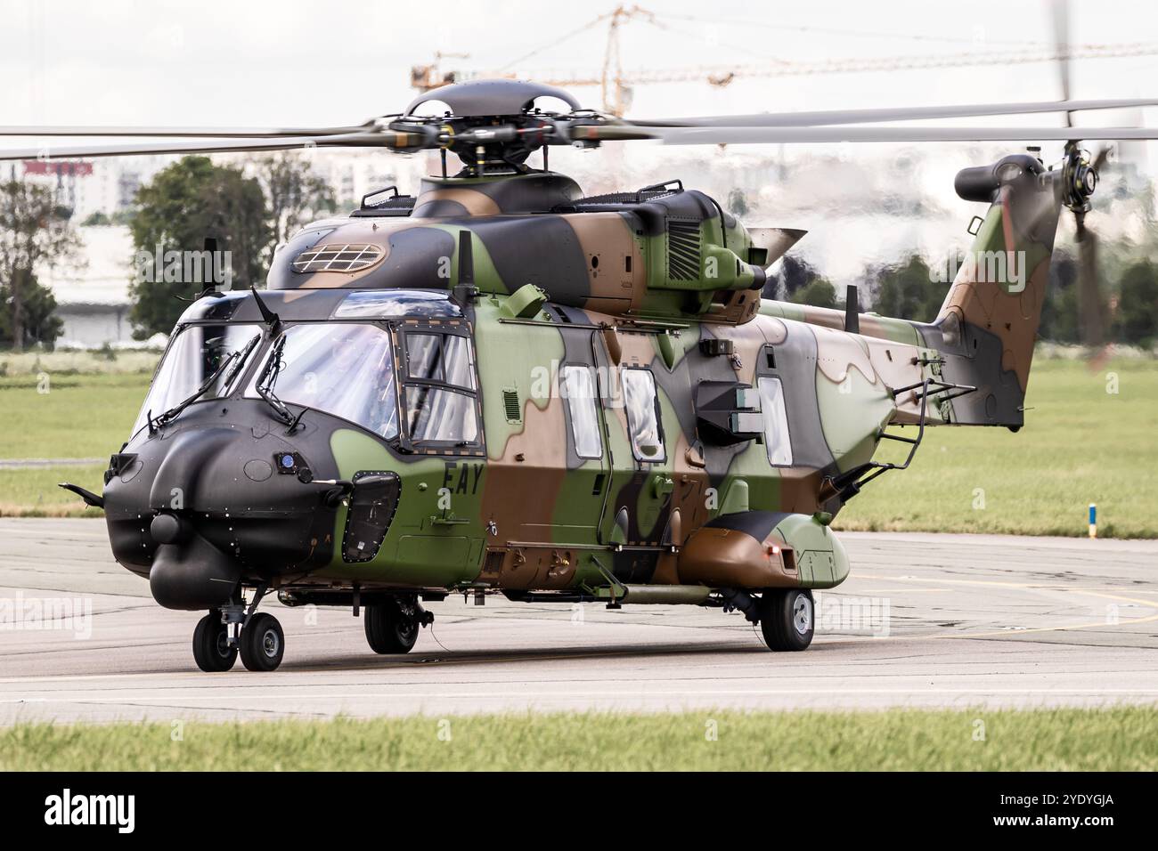 French Army NHIndustries NH90 transport helicopter landing at Le ...