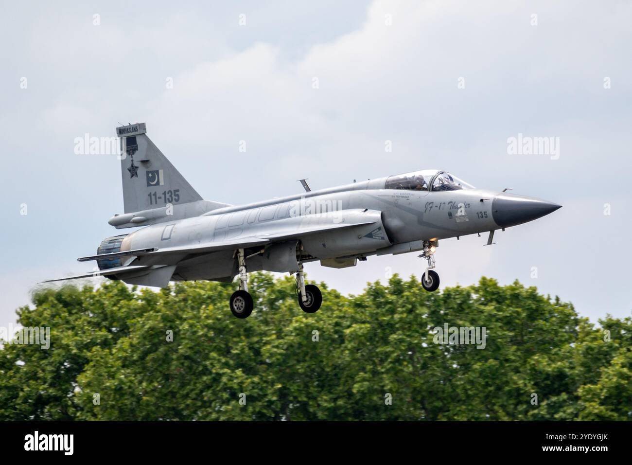 Pakistan Air Force PAC JF-17 Thunder fighter jet arricing at the Paris ...