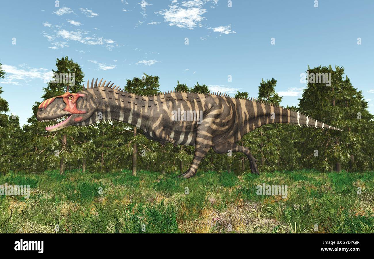 Dinosaur Rajasaurus in a forest Stock Photo - Alamy