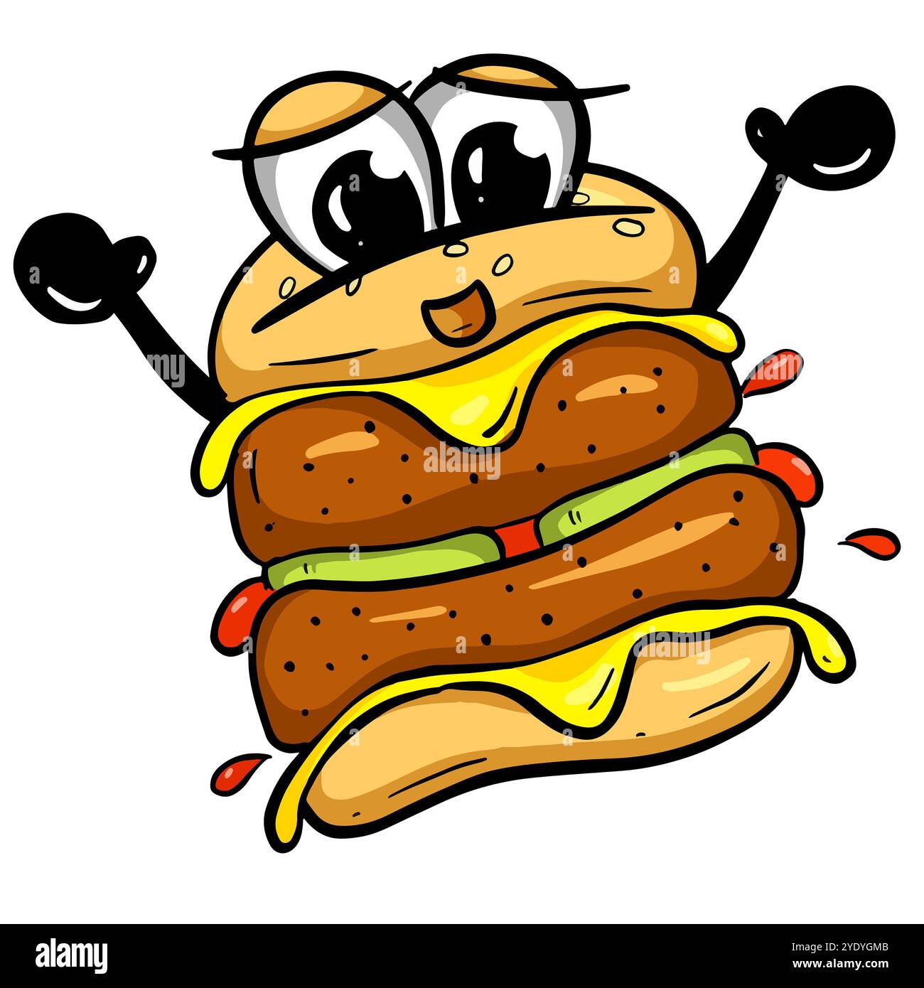 Cartoon burger illustration hi-res stock photography and images - Alamy