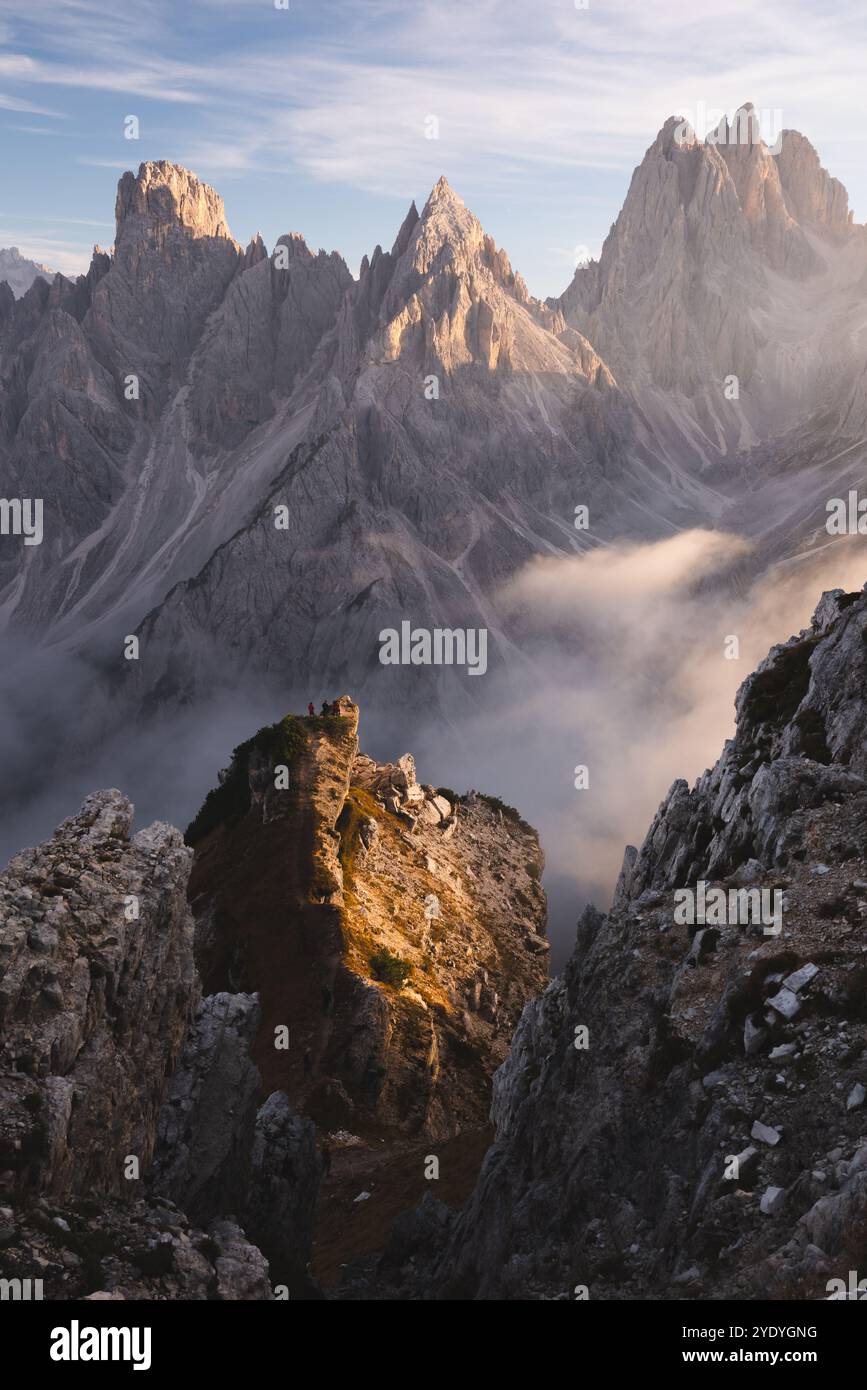 Majestic peaks of Cadini di Misurina with rugged ridges and dramatic ...