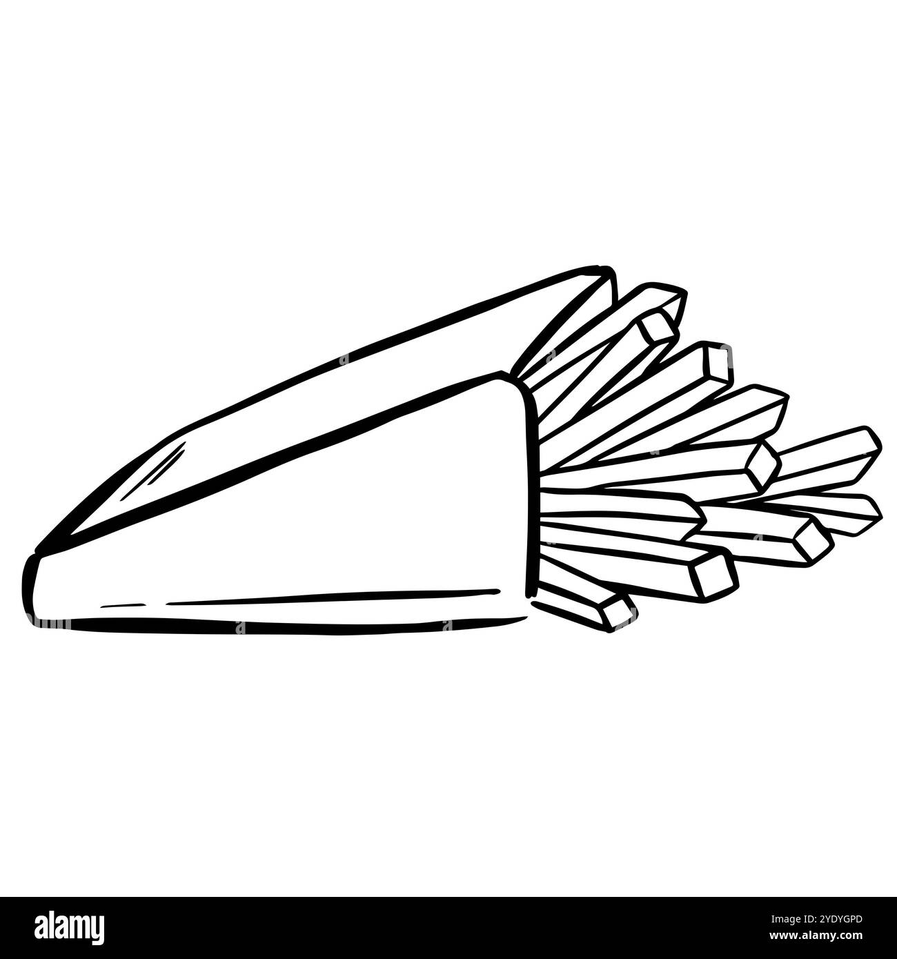 Cartoon Comic Fast Food Fries Chips in Container Illustration Clipart ...