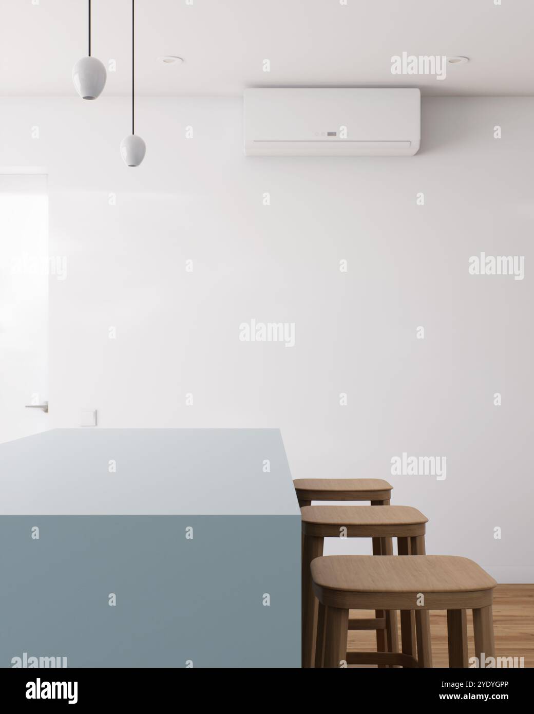 Modern minimalist kitchen with beautiful wooden elements and air ...