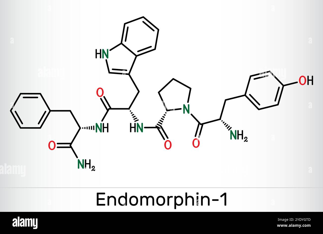 Endomorphin-1 (EM-1) molecule. Endogenous opioid peptide for pain ...