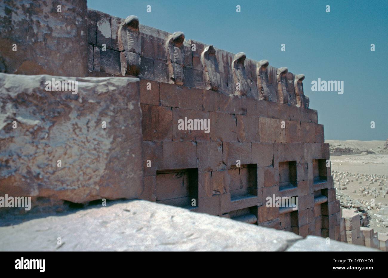 Cobra wall, chapel of the South pavilion, Step pyramid of Djoser ...