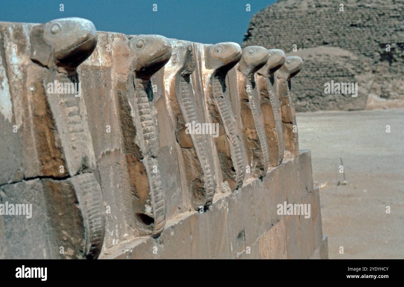 Cobra wall, chapel of the South pavilion, Step pyramid of Djoser ...