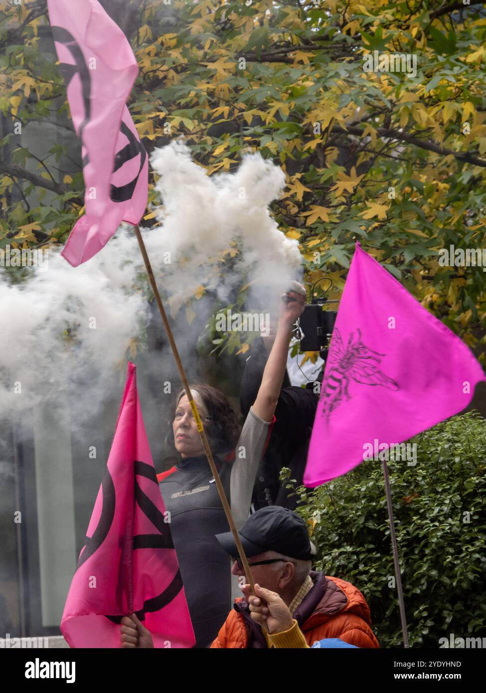 London, UK. 28 Oct 2024. At the die-in. Extinction Rebellion marches to ...