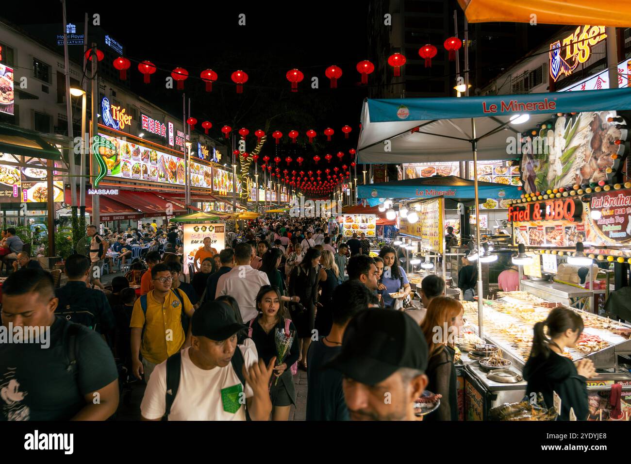 A bustling night Jalan Alor food street crowded with people Stock Photo ...