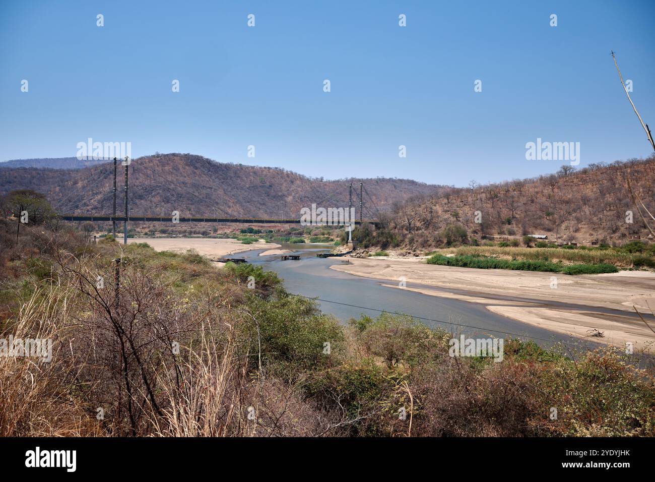 Luangwa Bridge, bridge at Great east road over Luangwa river, Zambia ...