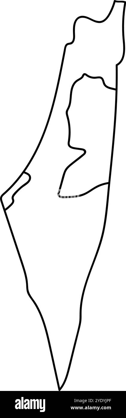 Boundary map of Israel-Palestine border. Editable vector Stock Vector ...