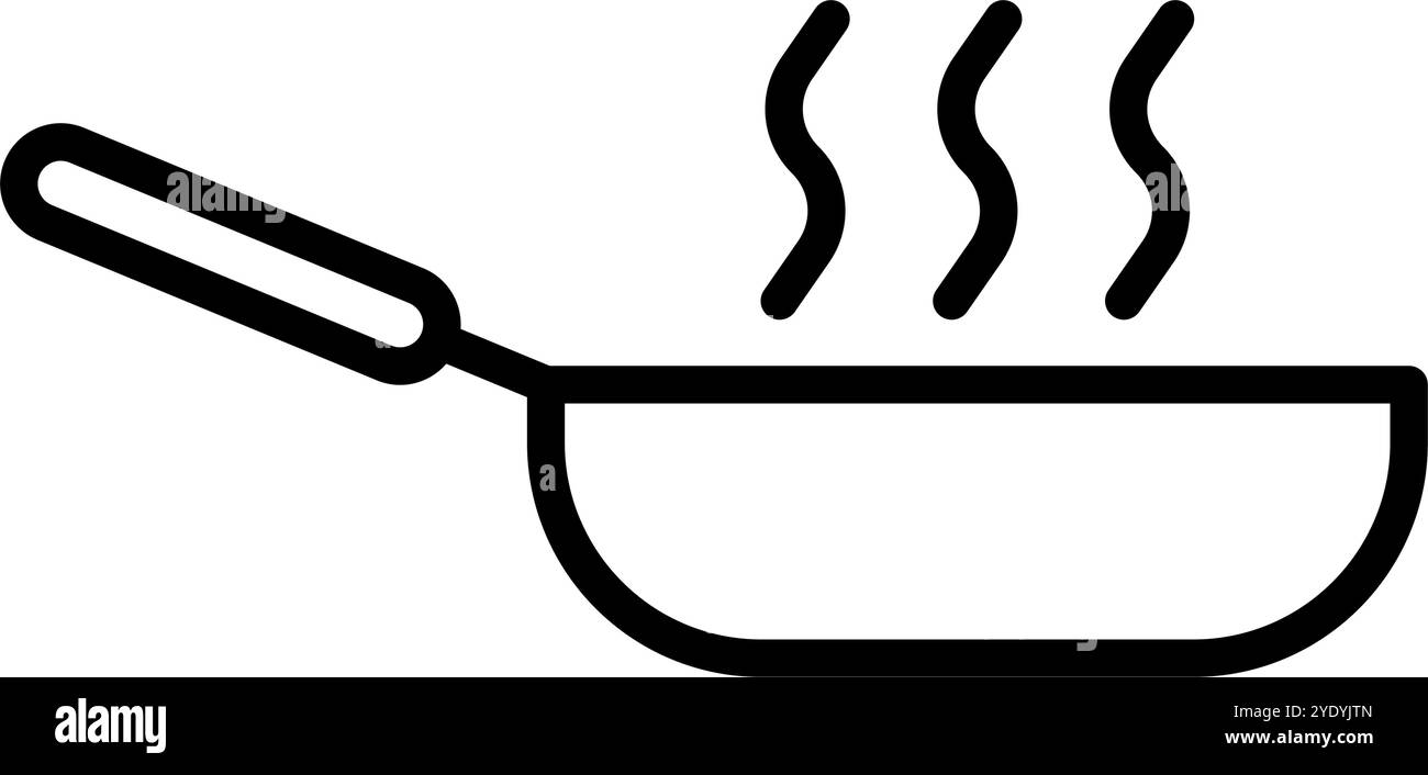 Simple frying pan icon during cooking. Editable vector Stock Vector ...