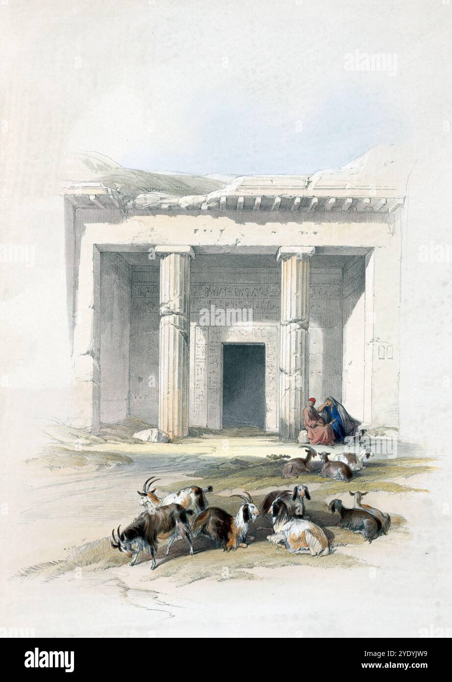 Entrance to the caves of Beni Hasan, rock tomb in the necropolis, Egypt ...