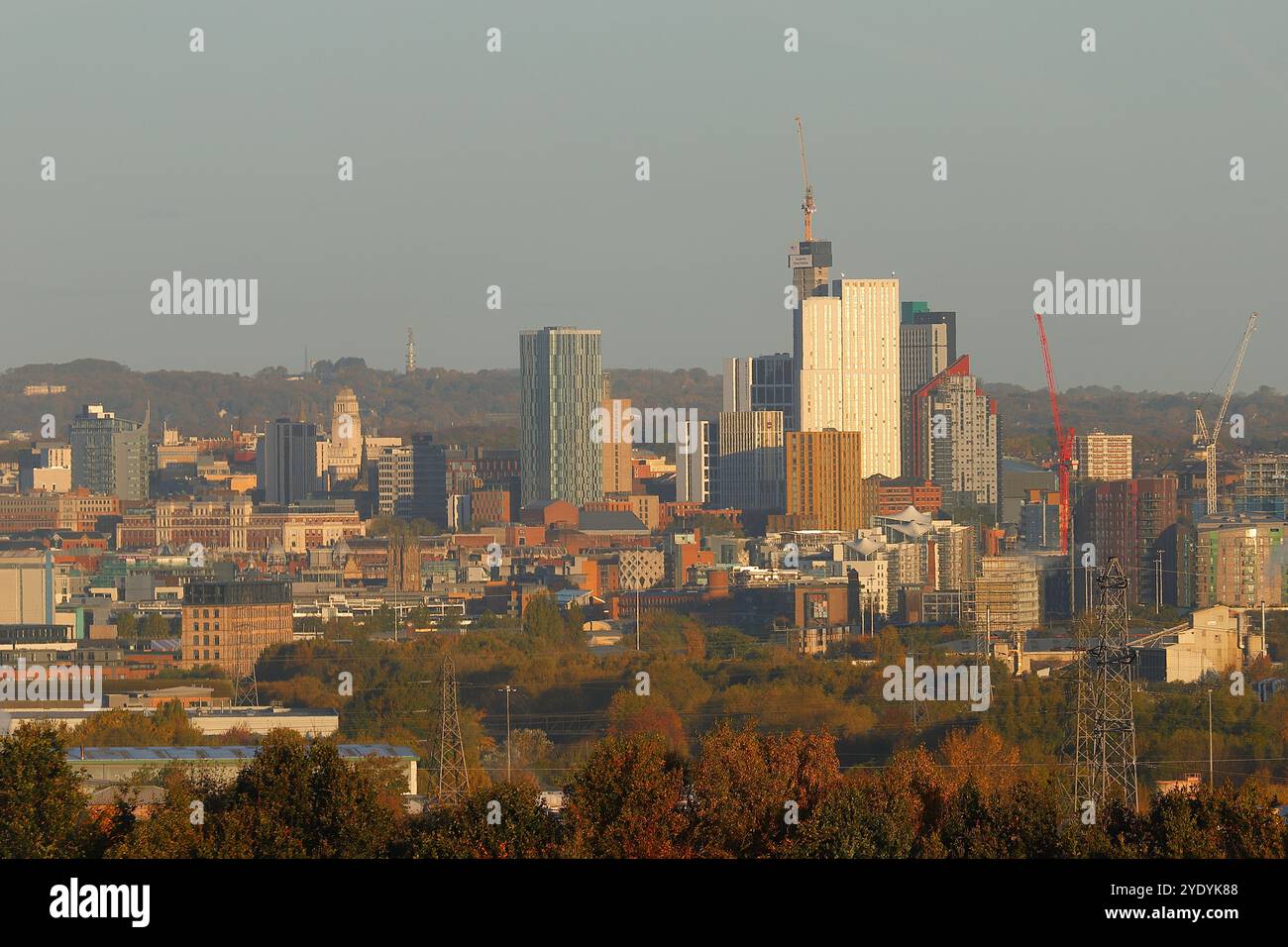 A view of the cluster of tall buildings of the Arnea Quarter in Leeds ...