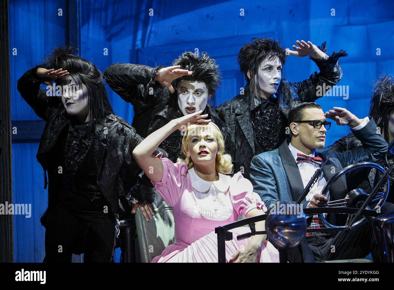 front left: Suzanne Shaw (Janet), right: Matthew Cole (Brad) with ...