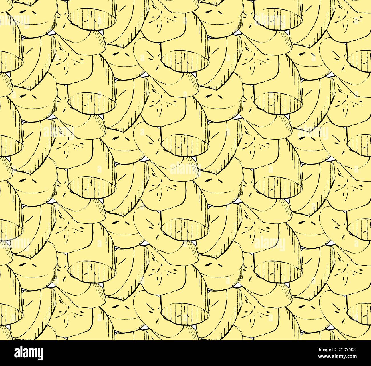 Banana seamless pattern with banana slices. Vector graphic illustration ...