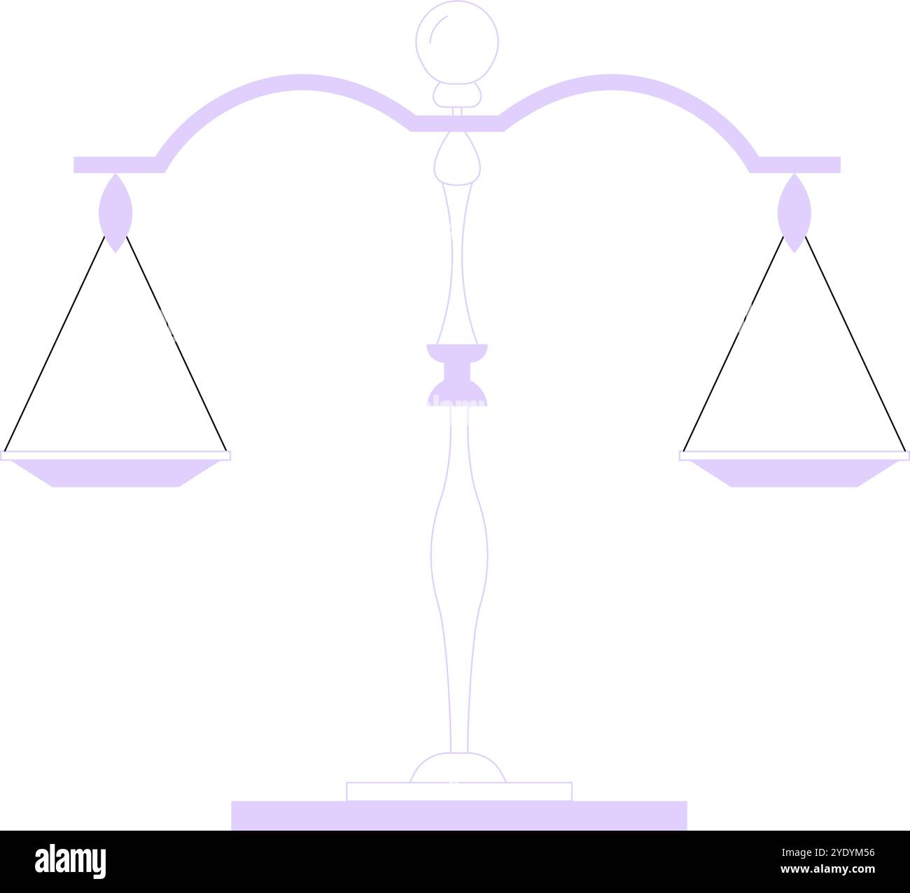 Scale of Justice in Flat Vector Illustration Symbolizing Balance ...