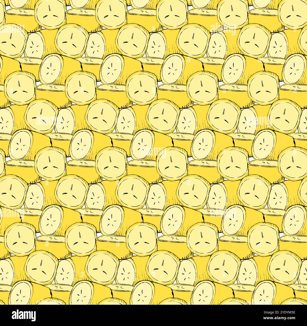 Vector Banana Seamless Pattern, square repeating background with ...