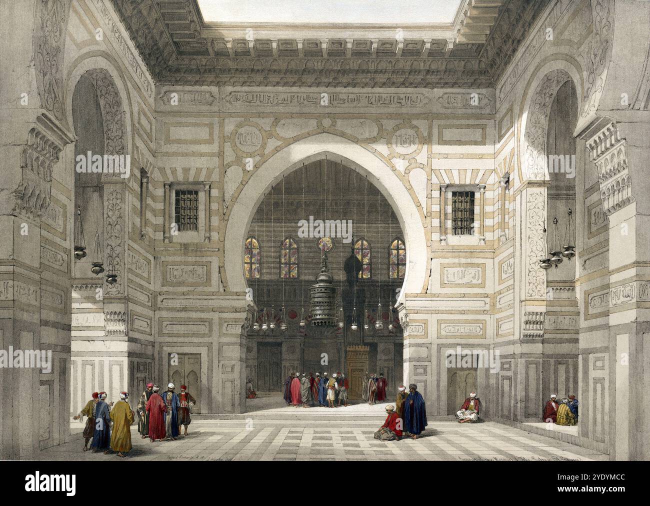 The interior of the mosque of Sultan El Ghoree, Masjid al-Ghuri, Egypt ...