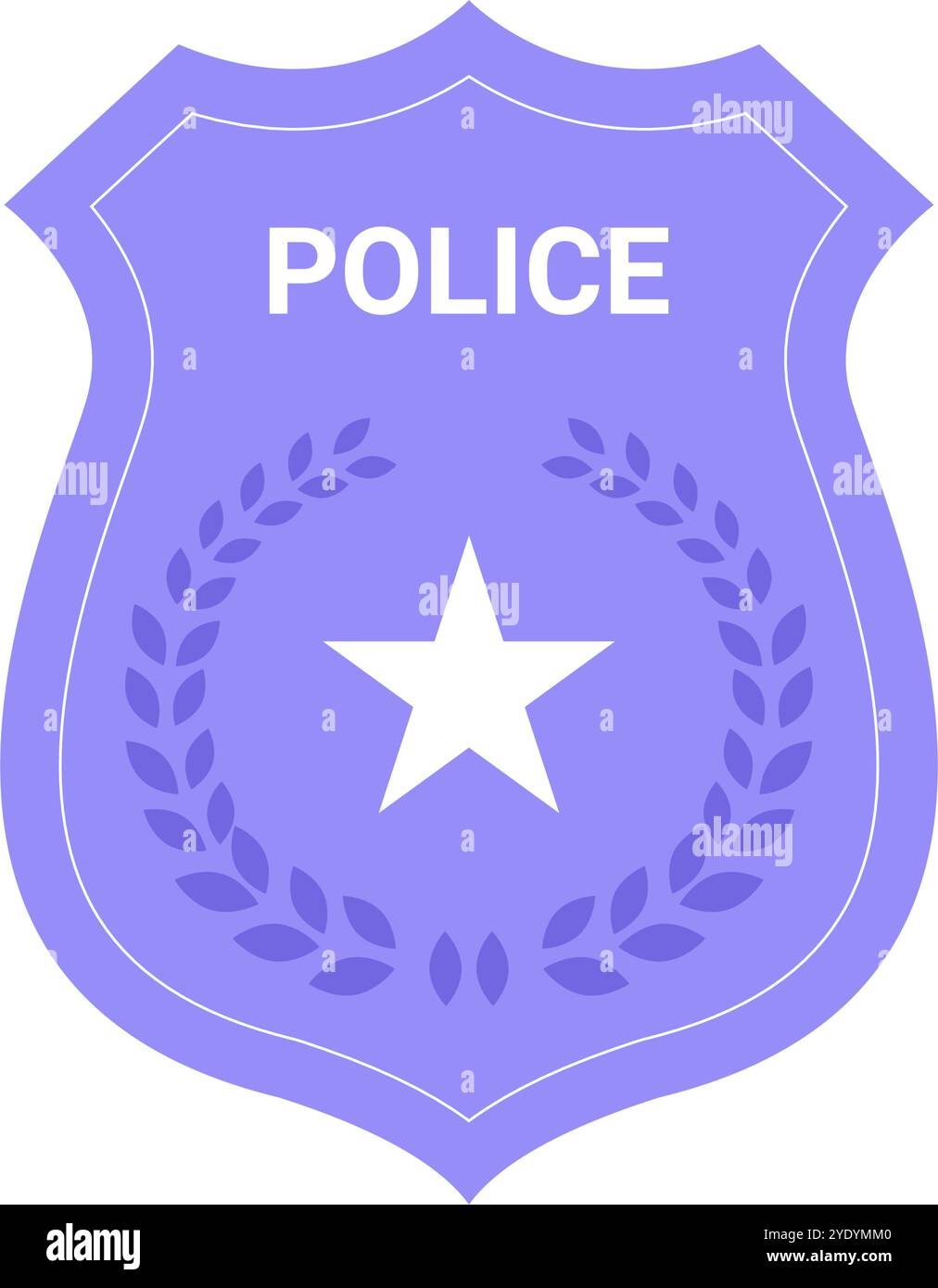 Police Badge With Star Emblem in Flat Vector Illustration Symbolizing Law Enforcement, Authority ...