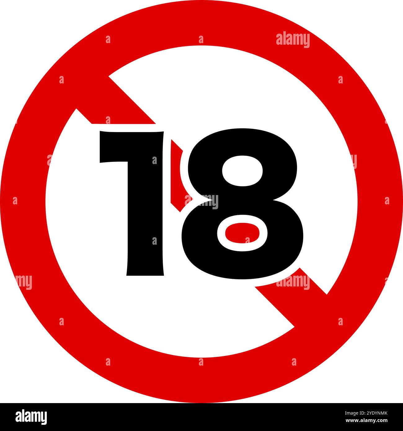 Strictly under 18 years old prohibited icon. Restricted browsing ...