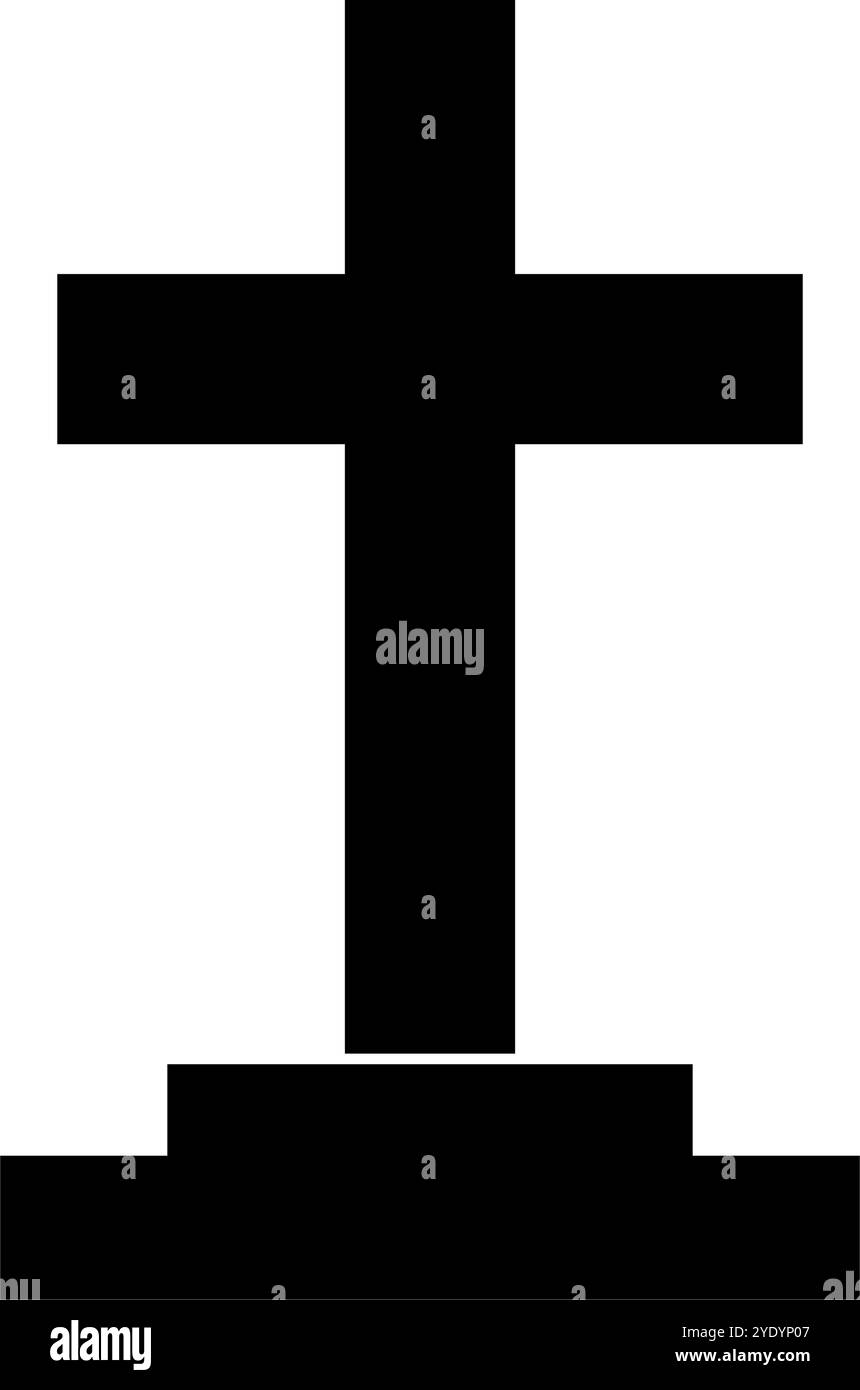 Christian tomb silhouette icon. Christian cross tomb. Editable vector ...