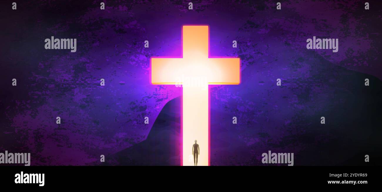 Salvation in Faith Concept. Resurrection of Jesus Christ Stock Vector ...