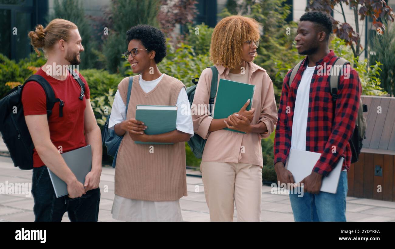 Diverse multiracial gen z friends happy smiling teens students pupils ...