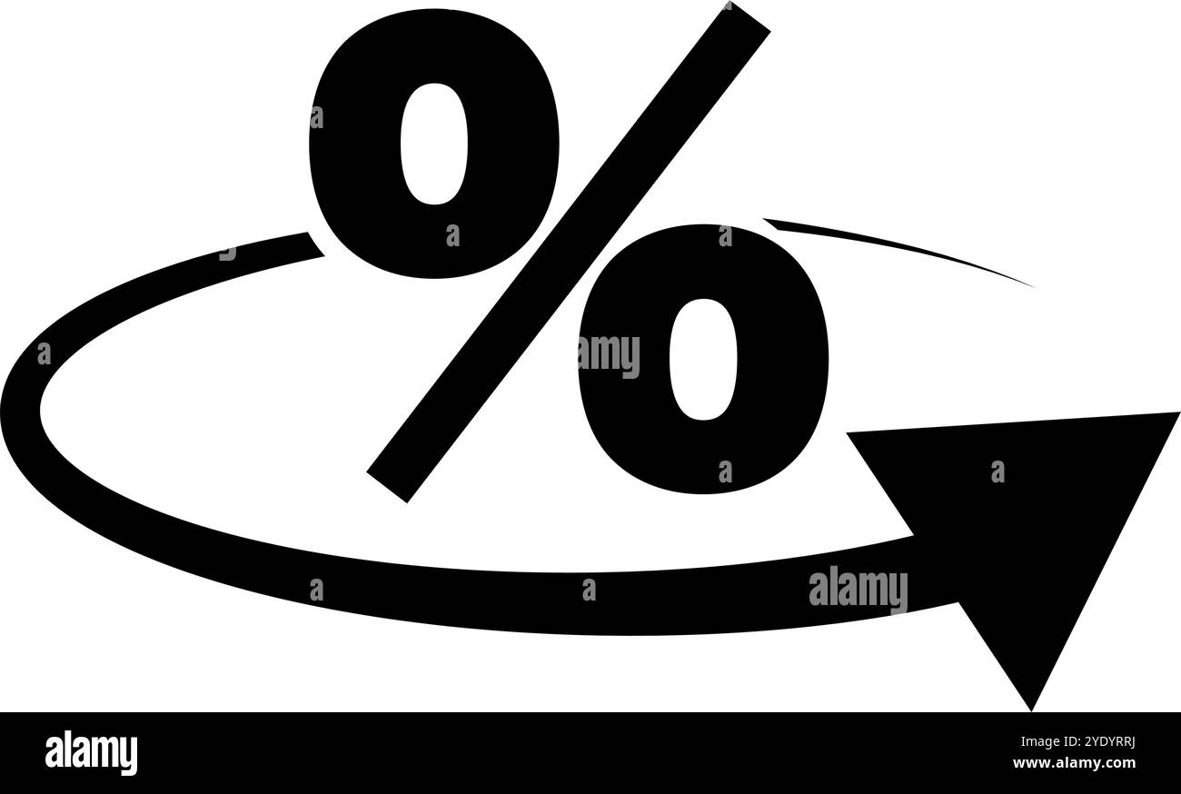 Simple yield icon. Profitability. Percentage and rotating arrow icon. Editable vector Stock ...