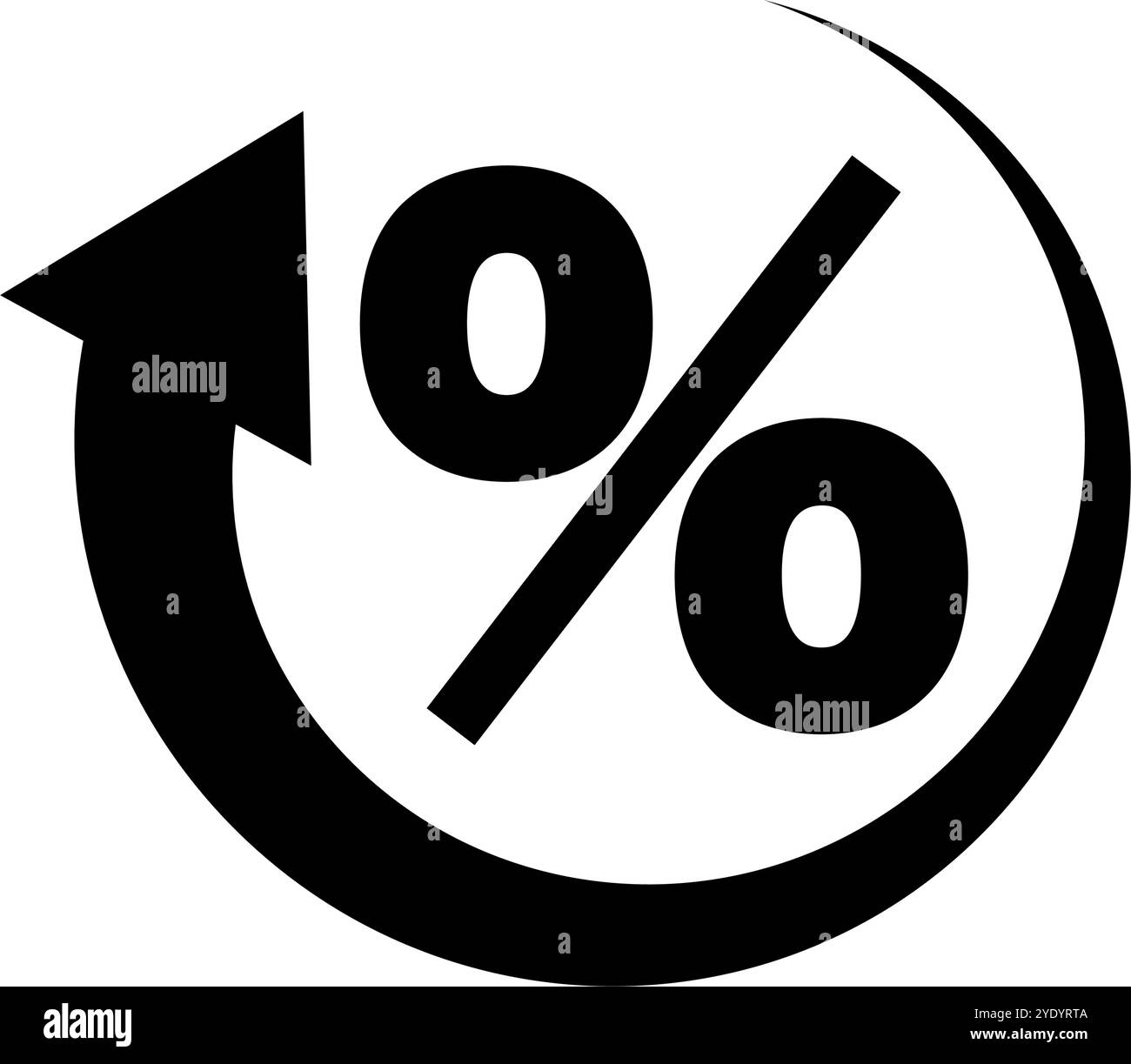 Yield icon. Percent sign and rotating arrow. Editable vector Stock ...