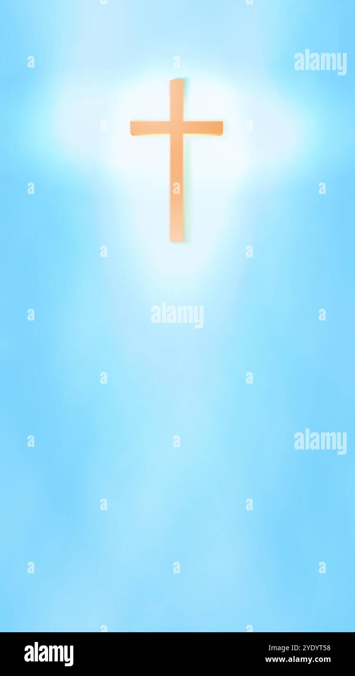 Vertical Background of Cross Silhouette In The Sky. Ascension of Jesus ...