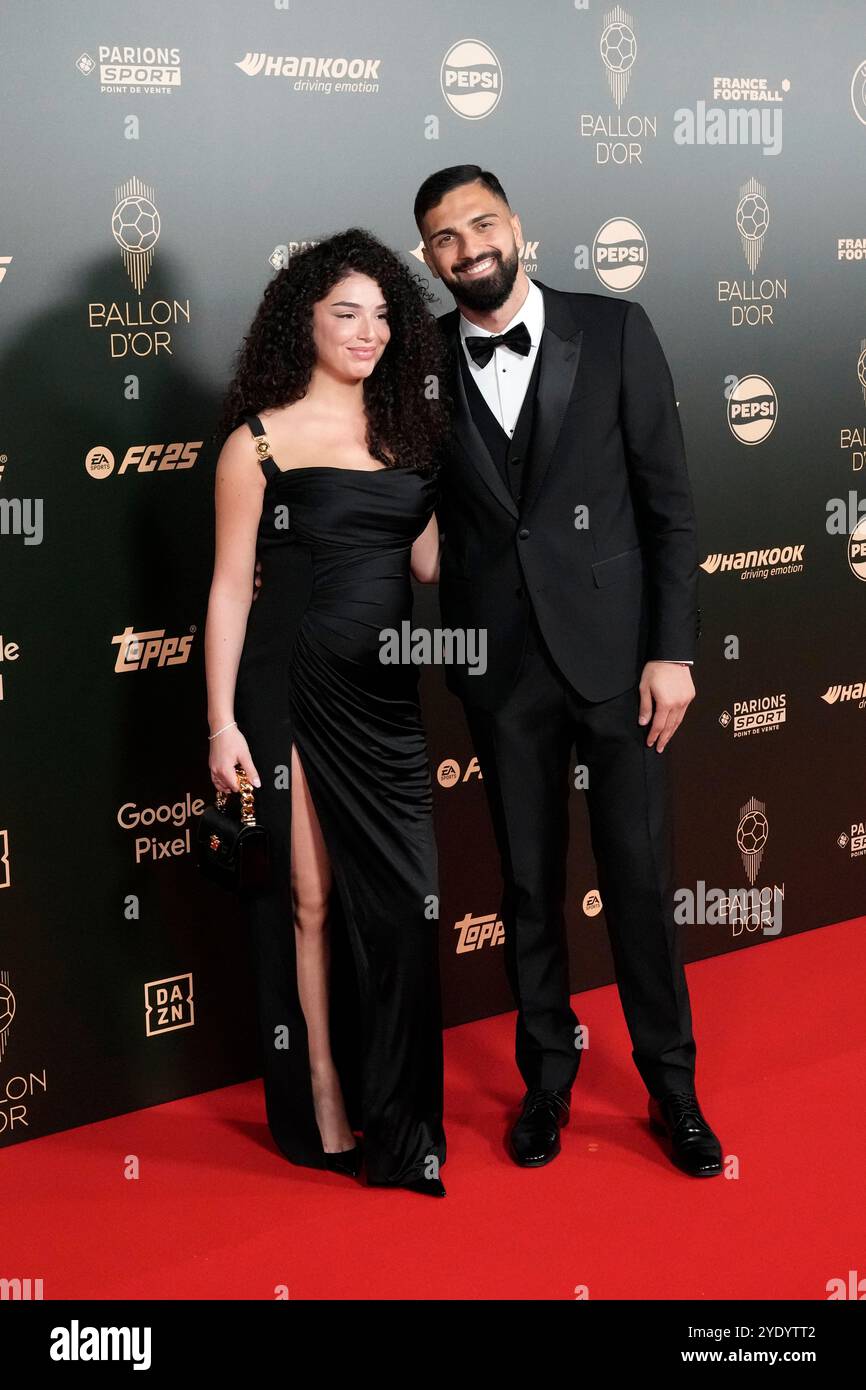 Georgian goalkeeper Giorgi Mamardashvili and his wife Elene Epitashvili ...