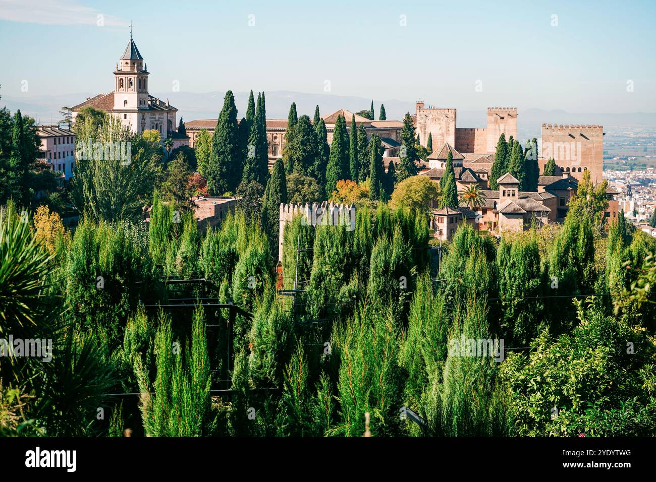 Alhambra palace, Granada, Spain. Majestic alhambra palace rising above ...