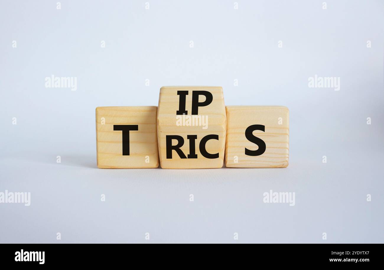 Tips And Tricks Symbol Wooden Cubes With Words Tricks And Tips