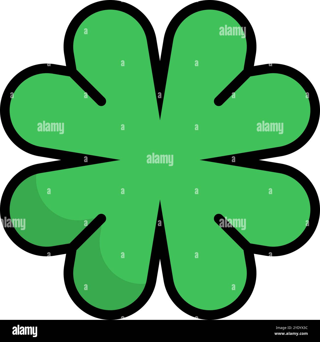 Flat design four-leaf clover icon. Editable vector Stock Vector Image ...