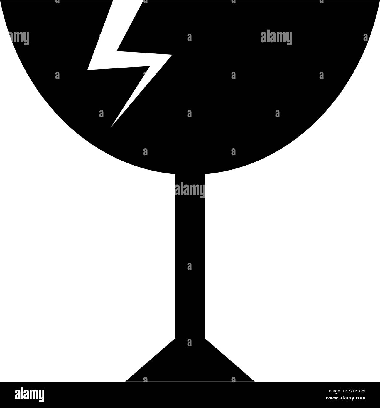 Broken glass. Caution against breakage. Fragile. Editable vector Stock ...