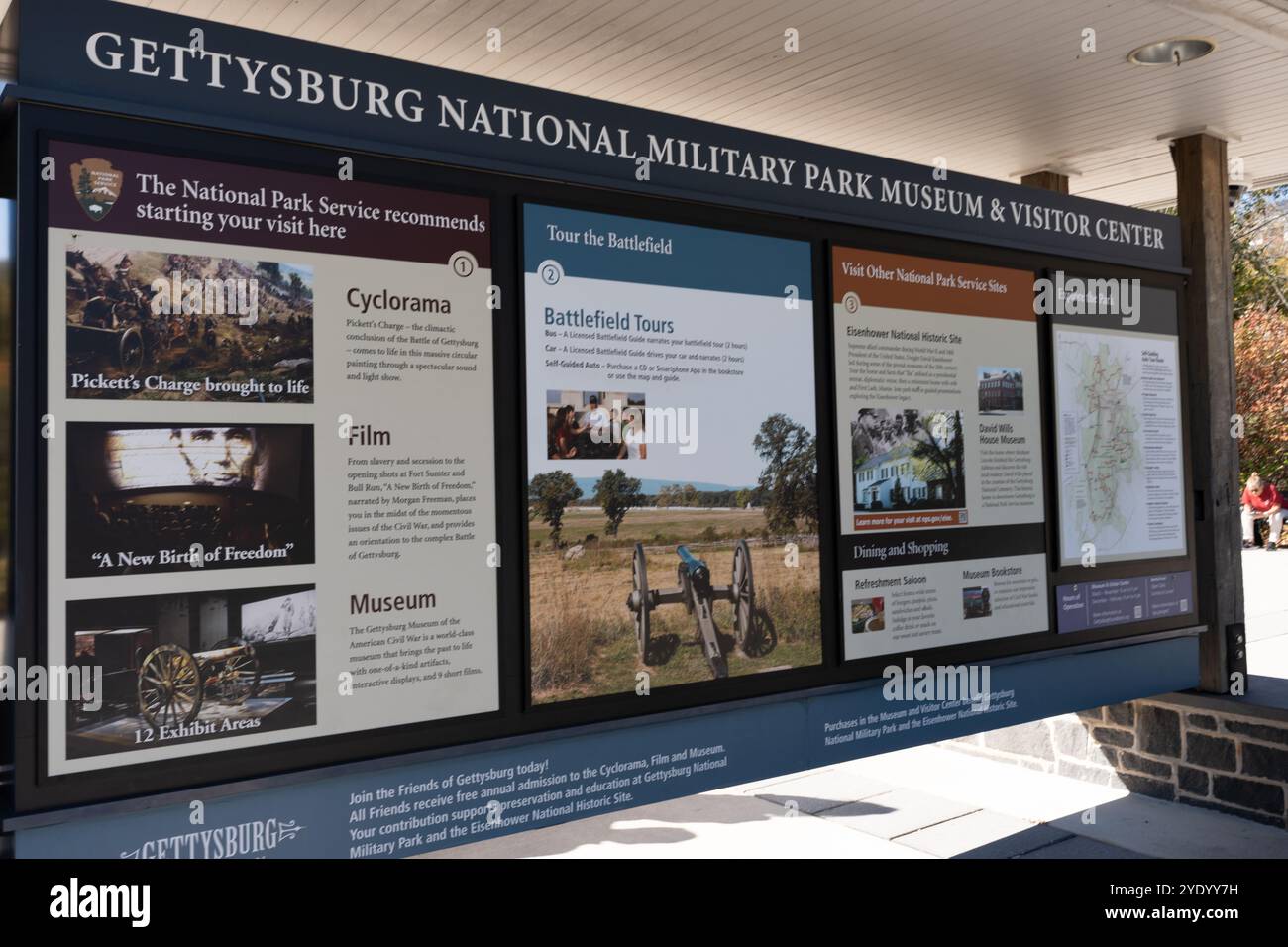 Gettysburg, PA, USA – October 19, 2024: Signs at the Gettysburg ...