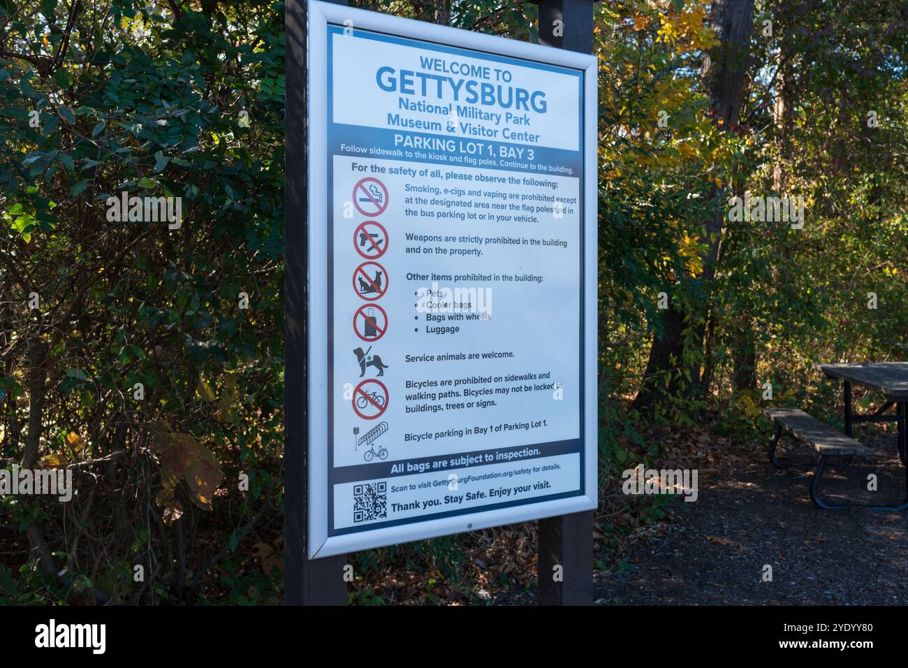Gettysburg, PA, USA – October 19, 2024: Signs at the Gettysburg ...