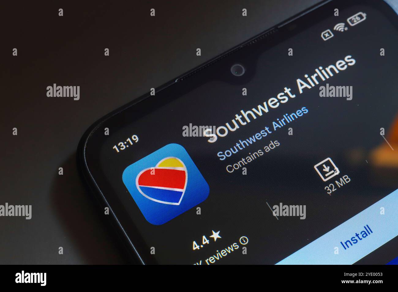 October 28, 2024, Brazil. In this photo illustration, the Southwest Airlines app logo is ...