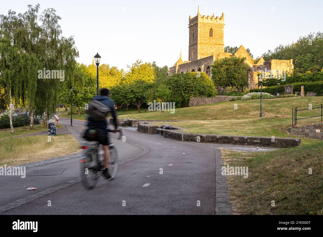 Cyclist rides on cycleway hi-res stock photography and images - Alamy