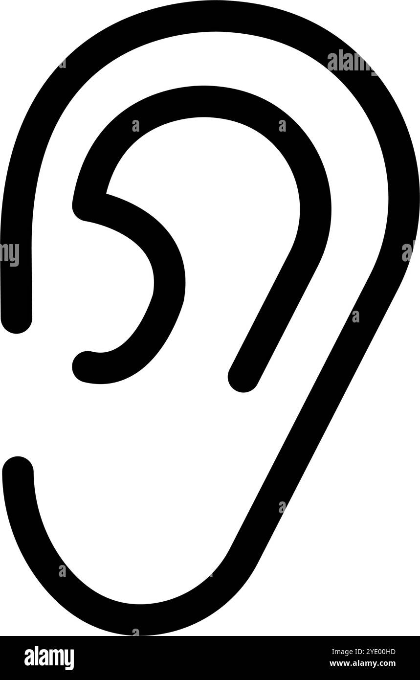 Flat design simple ear icon. Editable vector Stock Vector Image & Art ...