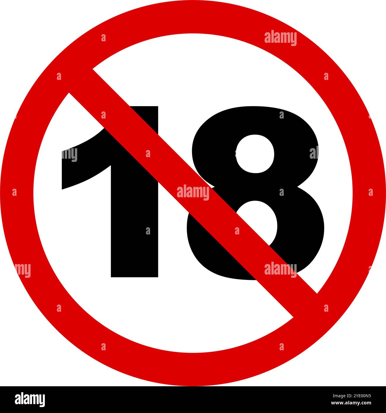 Prohibited under 18 years old icon. Age Restricted Content. Editable ...