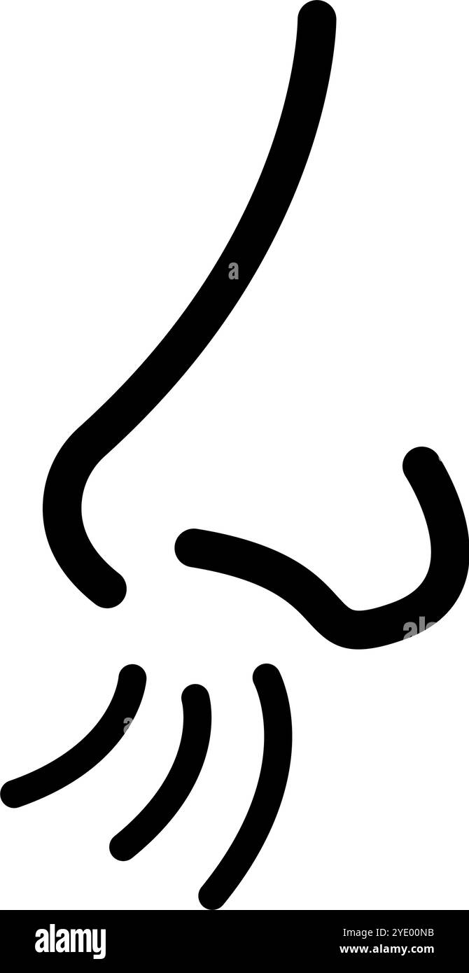 Nose and nose breath icon. Smelling nose. Editable vector Stock Vector ...